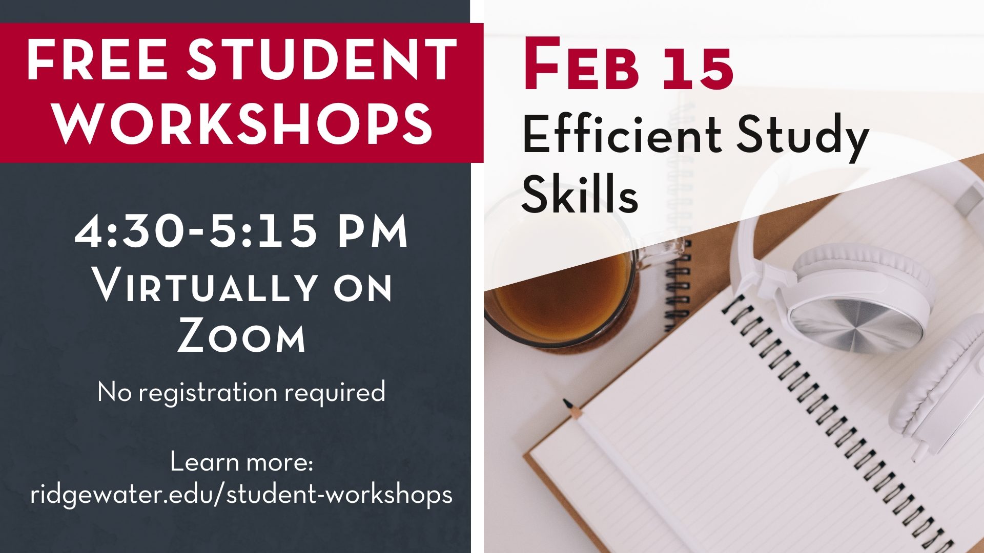 Free Student Workshops - Efficient Study Skills - Ridgewater College