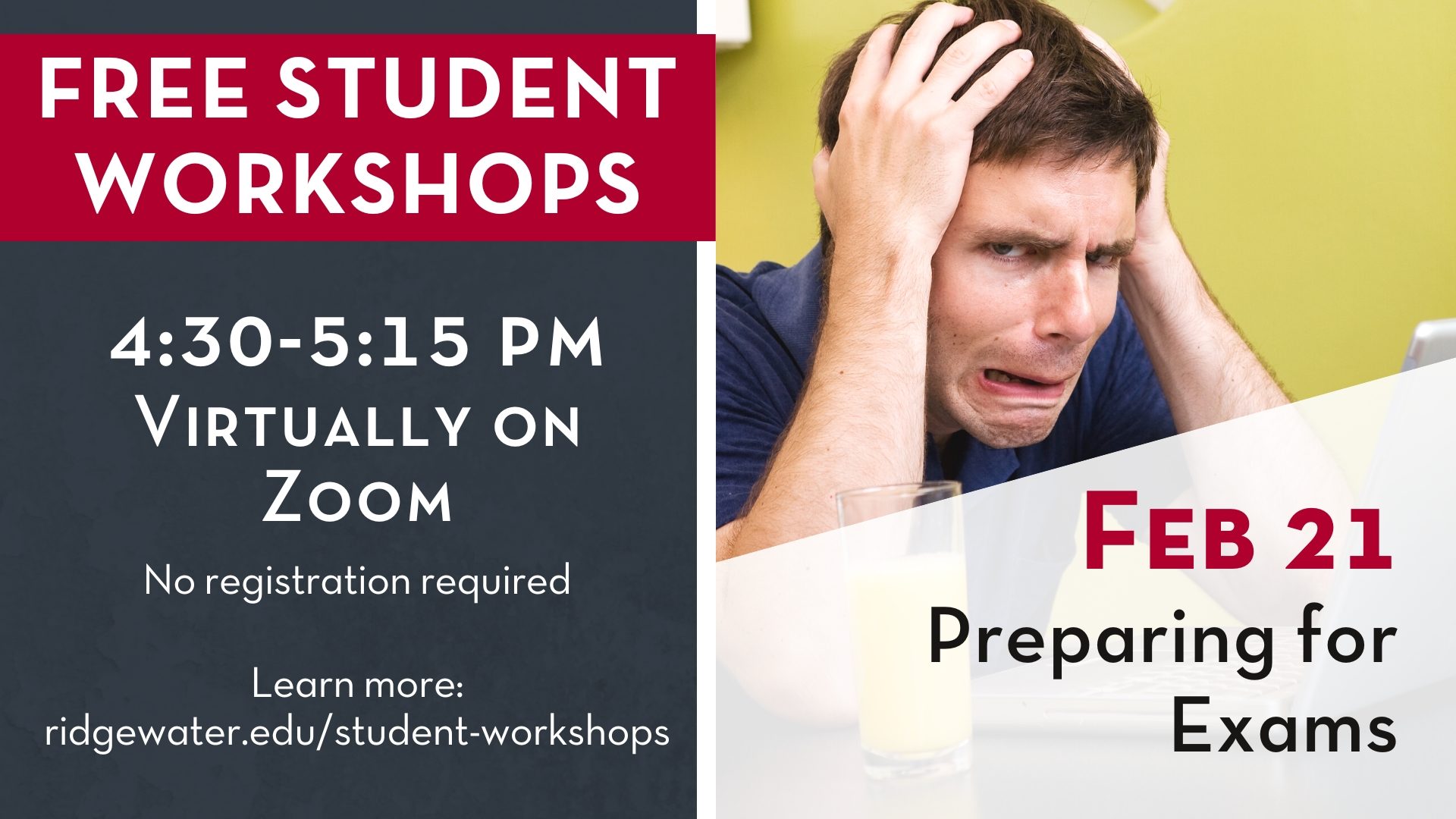 Free Student Workshops - Preparing for Exams - Ridgewater College