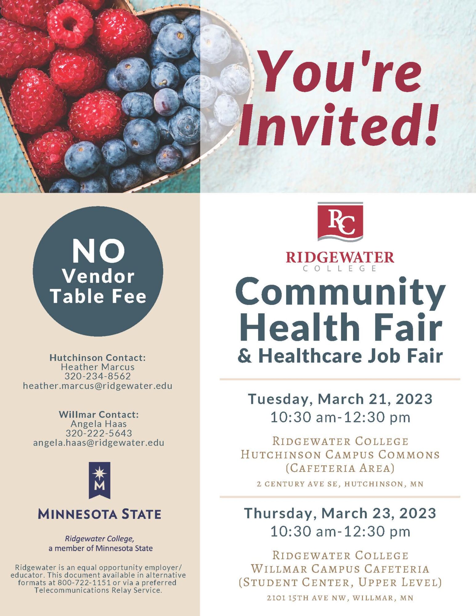 Community Health Fair & Healthcare Job Fair - Ridgewater College